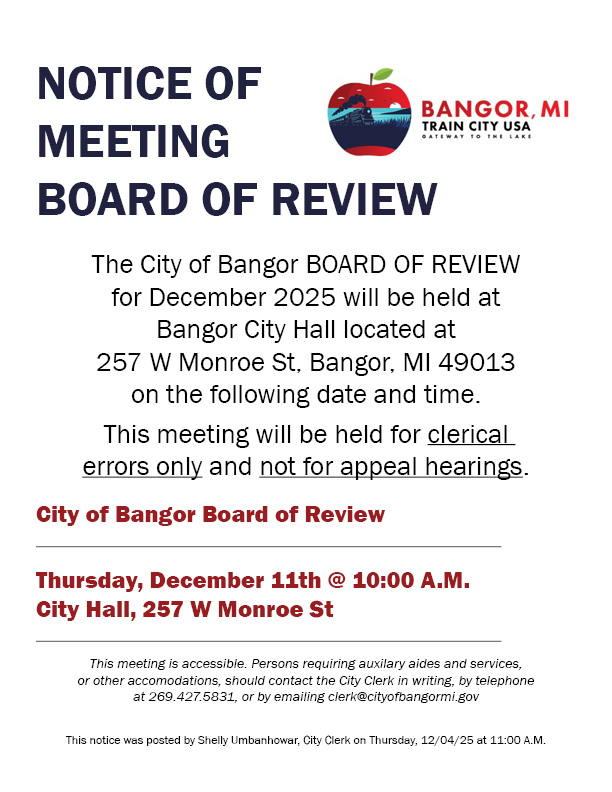 Board of Review December Meeting